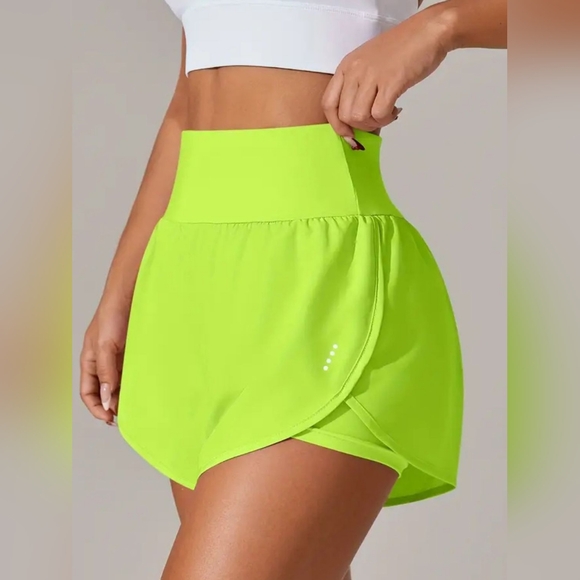 Just Jen | Shorts | Neon Green Athletic Skort | Poshmark